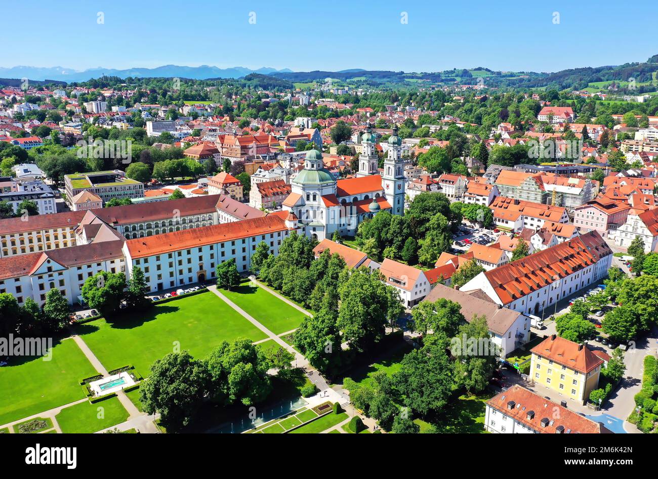 AllgÃ¤u, Bavaria, Germany, Kempten, aerial view, architecture, basilica ...