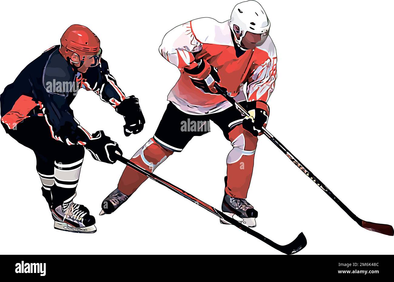 Color vector image of two hawkers from different teams fighting for the ...