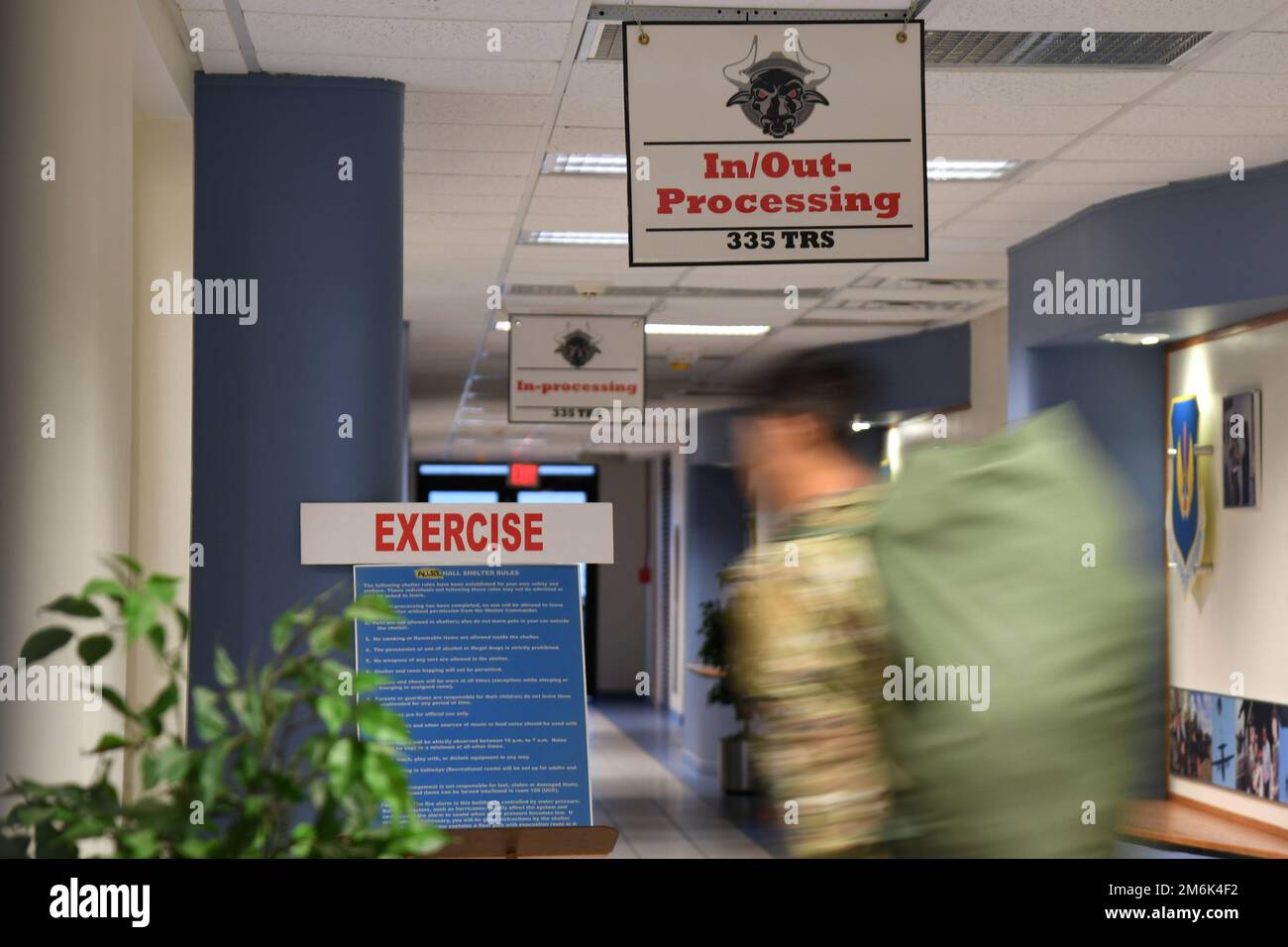 An Airman from the 81st Training Group in-processes into the Allee Hall ...