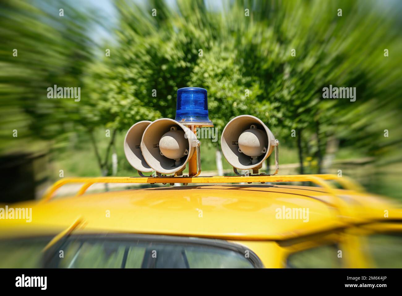 Emergency audible and visual warning system is installed on an old ...