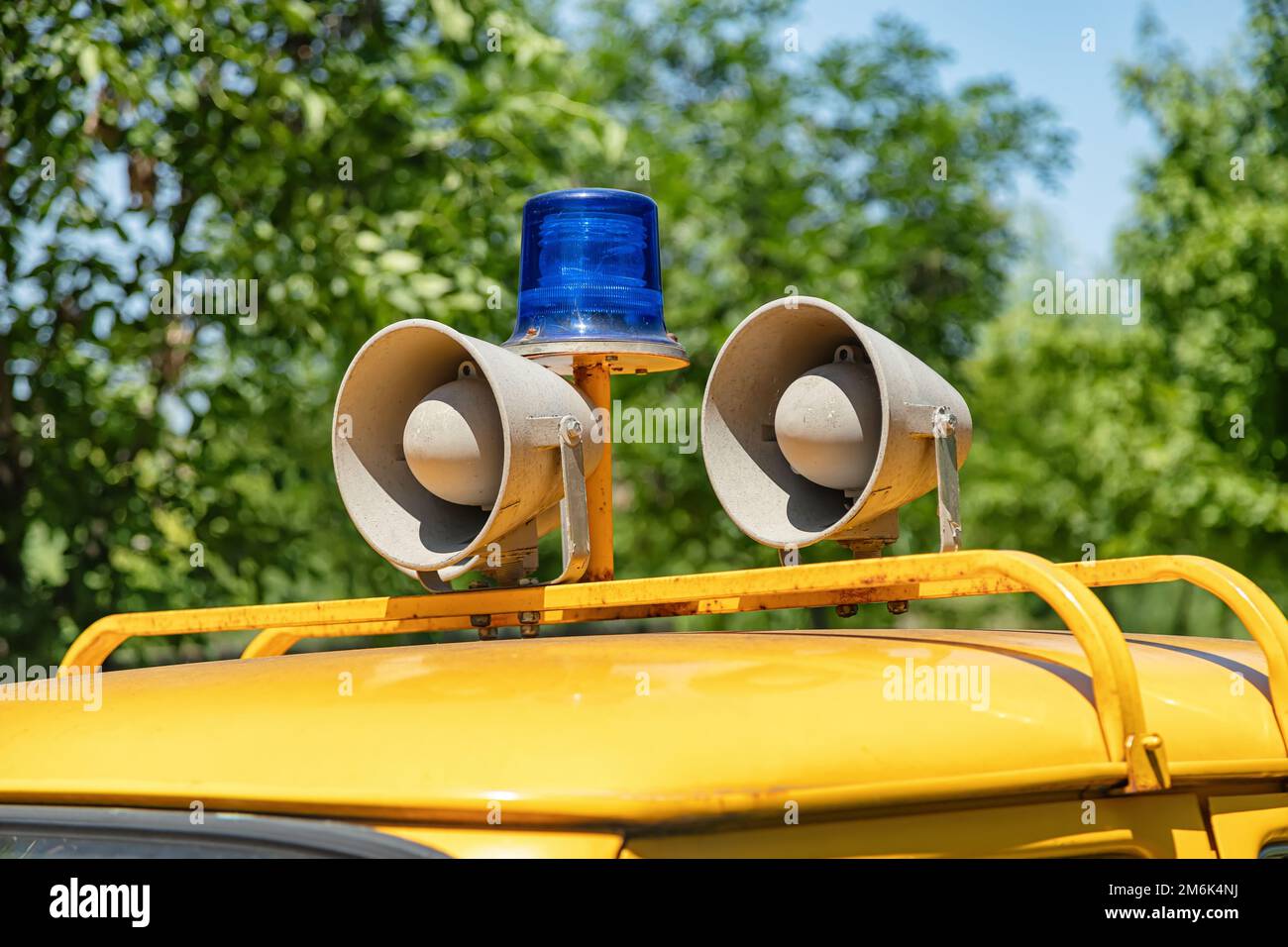 Emergency audible and visual warning system is installed on an old ...