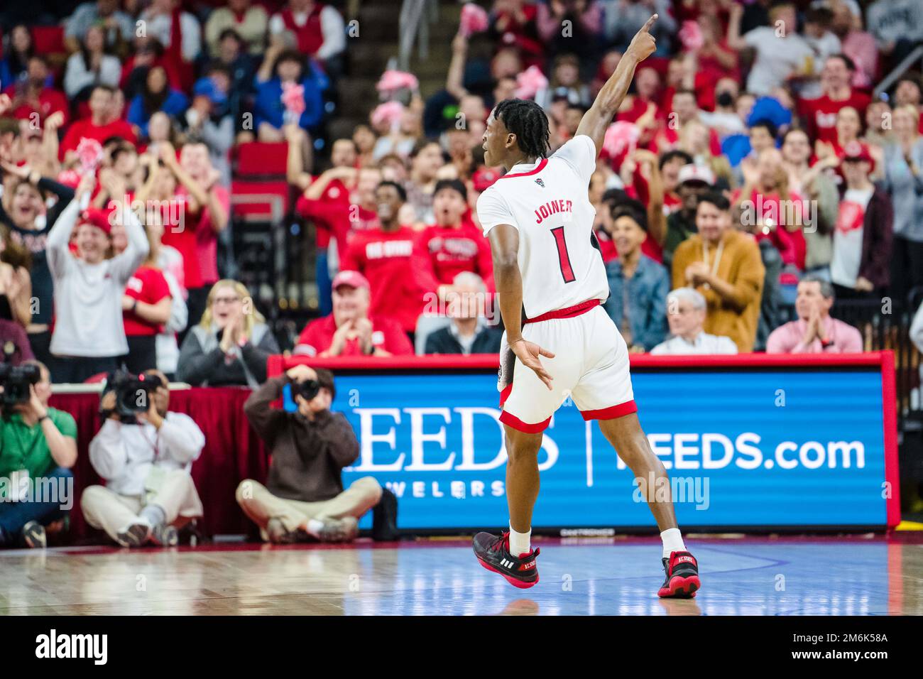 North Carolina State Wolfpack guard Jarkel Joiner (1) celebrates during ...
