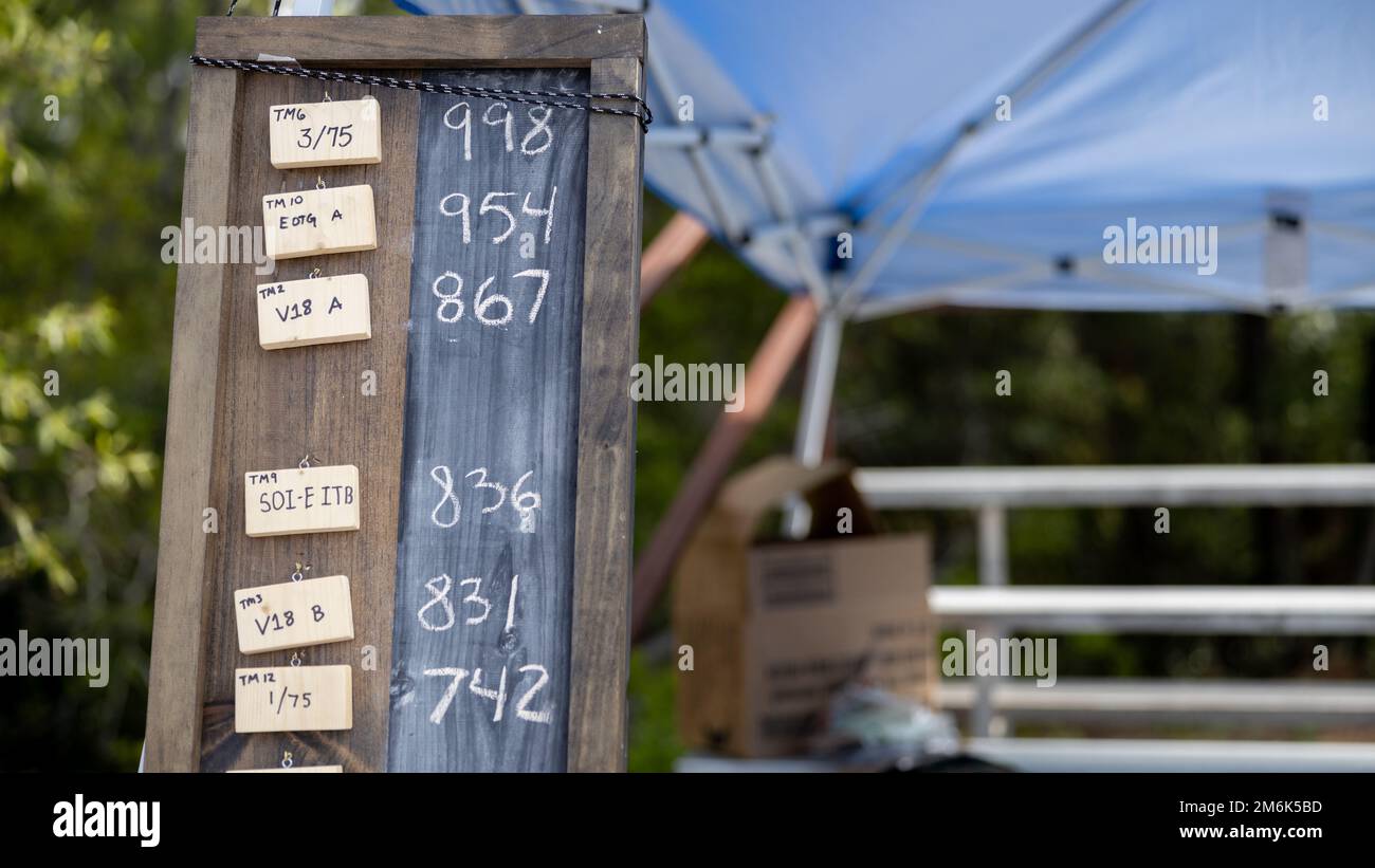 The School of Infantry-East Scout Sniper Challenge leaderboard stands ...