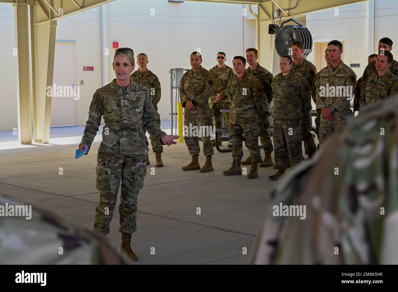 Maj. Gen. Michele C. Edmondson, Second Air Force commander, spoke to ...