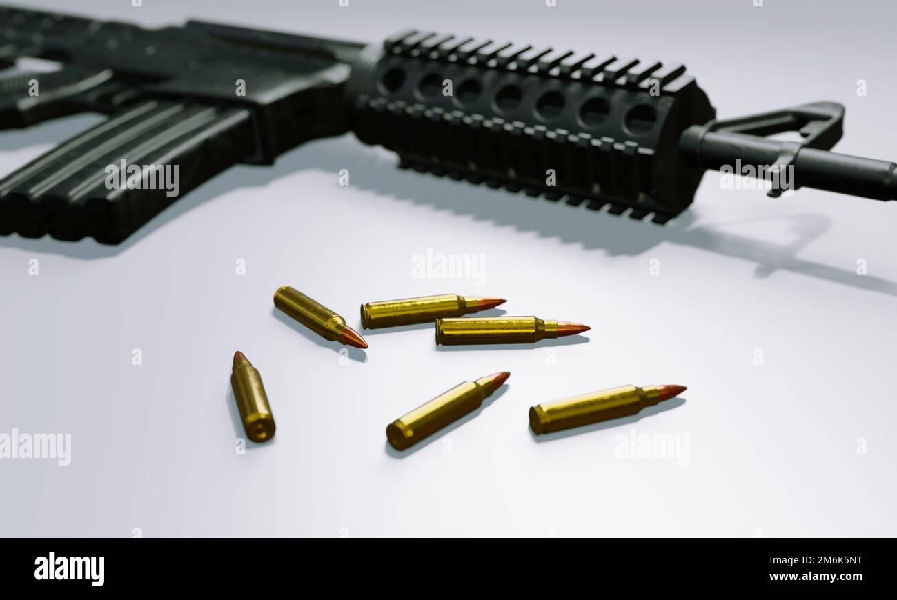 Isolated assault rifle 3d render Stock Photo - Alamy