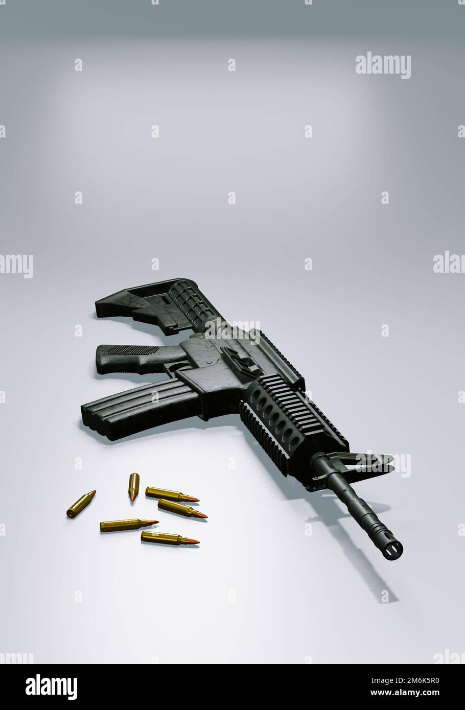 Isolated assault rifle 3d render Stock Photo - Alamy