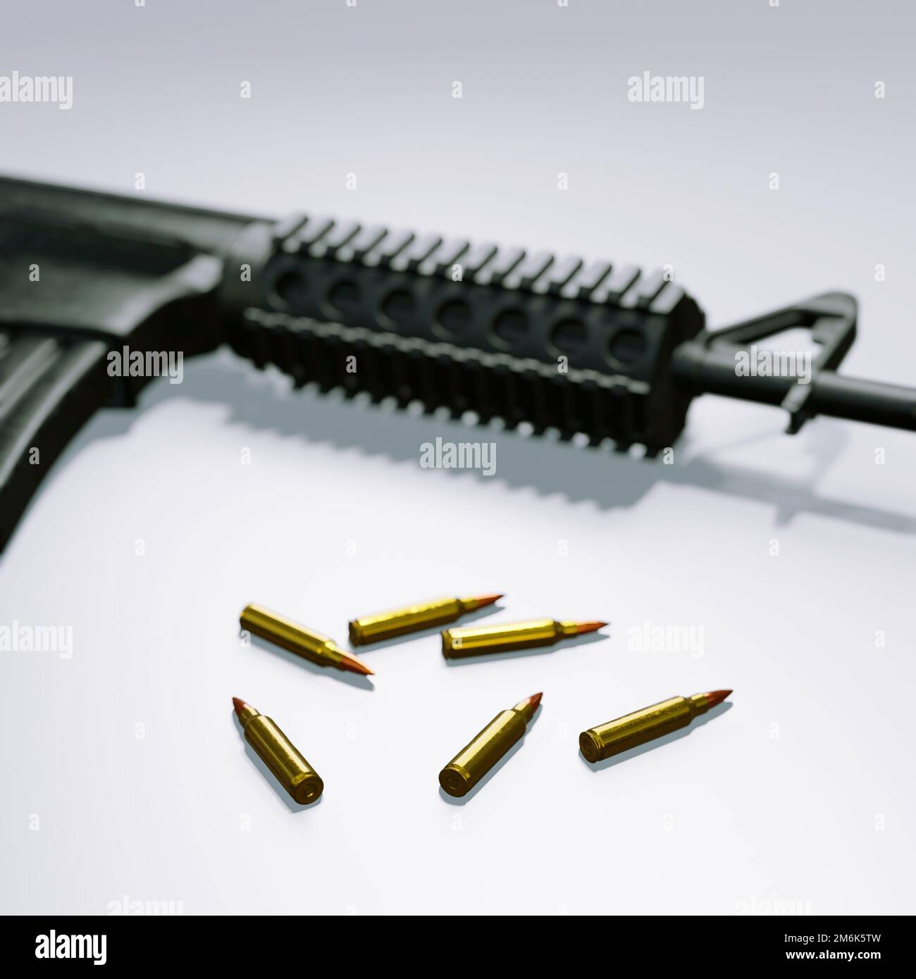 Isolated assault rifle 3d render Stock Photo - Alamy