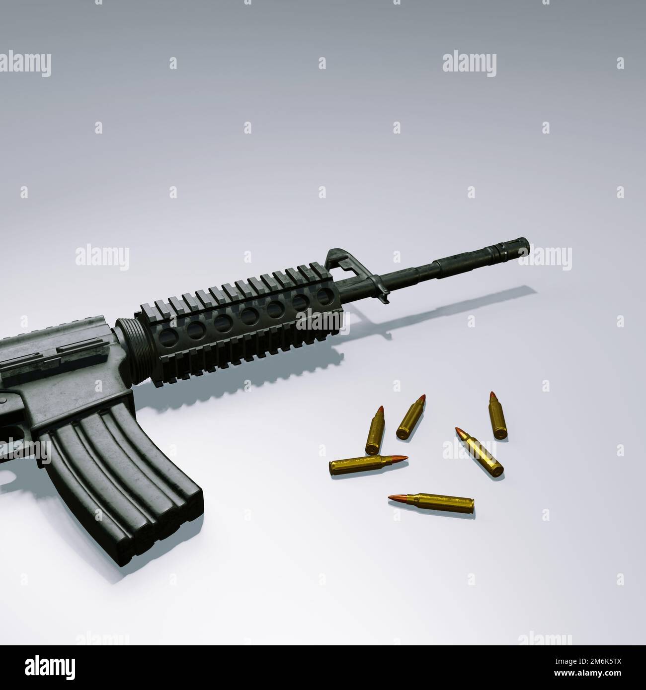 Isolated assault rifle 3d render Stock Photo - Alamy