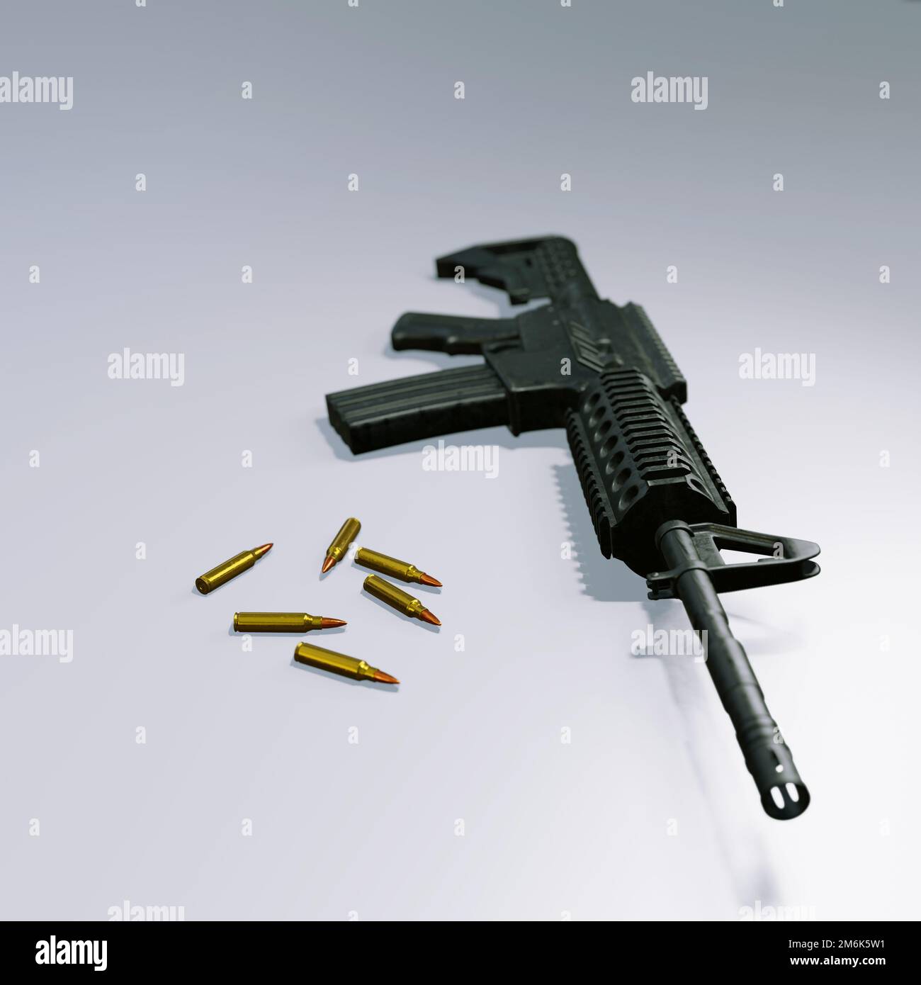Isolated assault rifle 3d render Stock Photo - Alamy