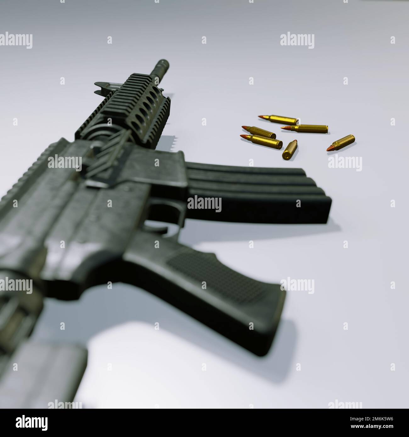 Isolated assault rifle 3d render Stock Photo - Alamy