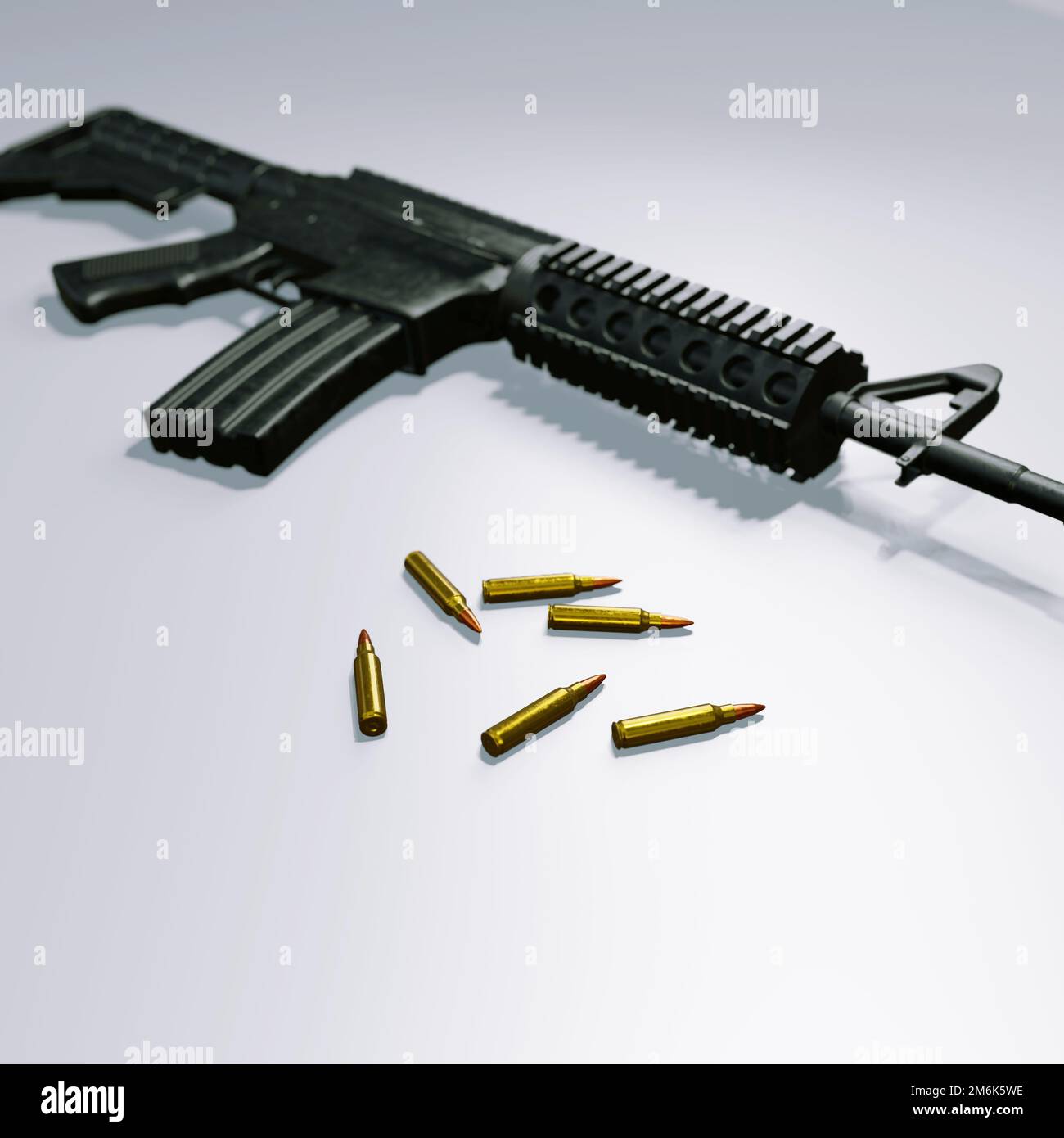 Isolated assault rifle 3d render Stock Photo - Alamy