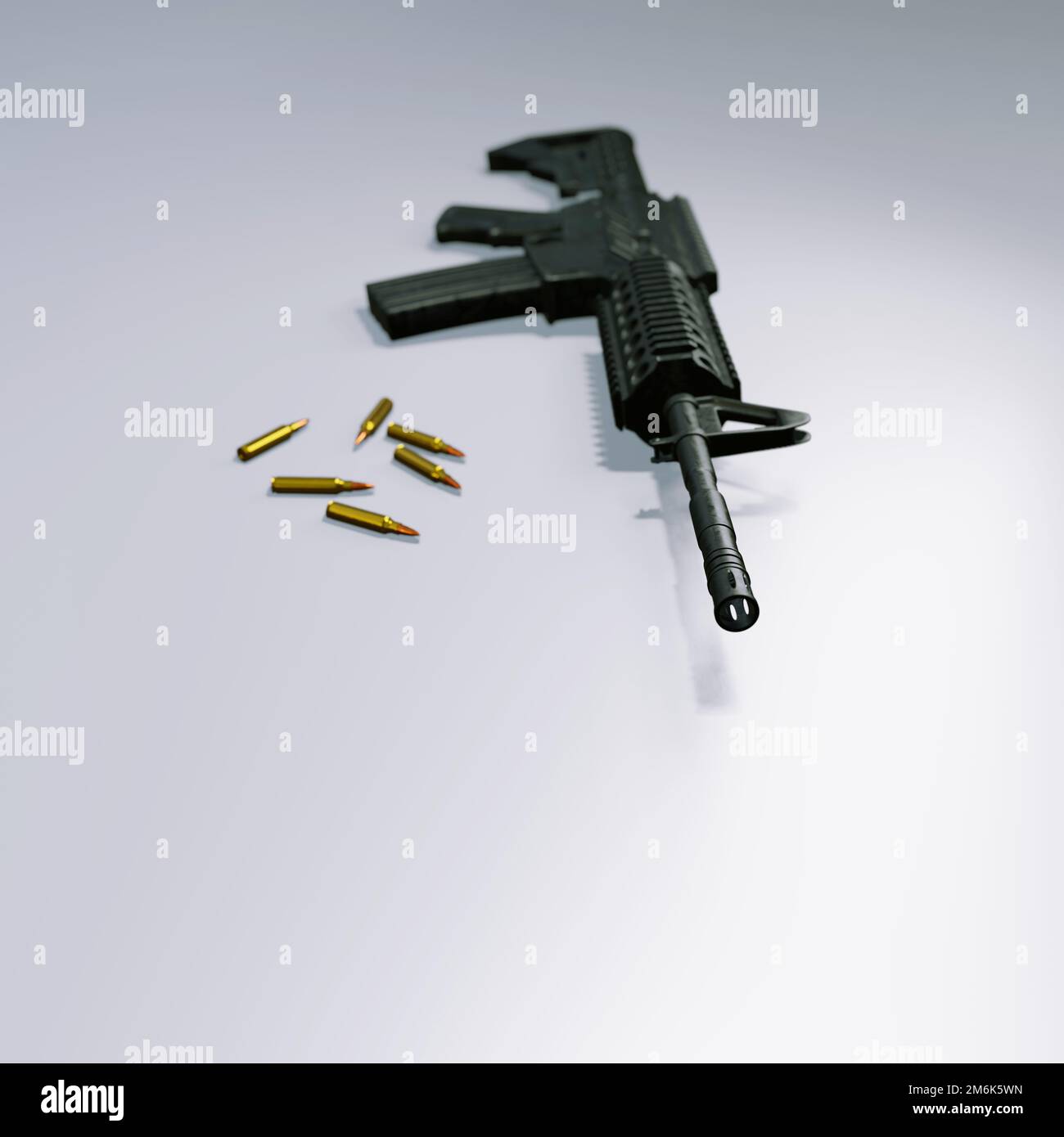 Isolated assault rifle 3d render Stock Photo - Alamy