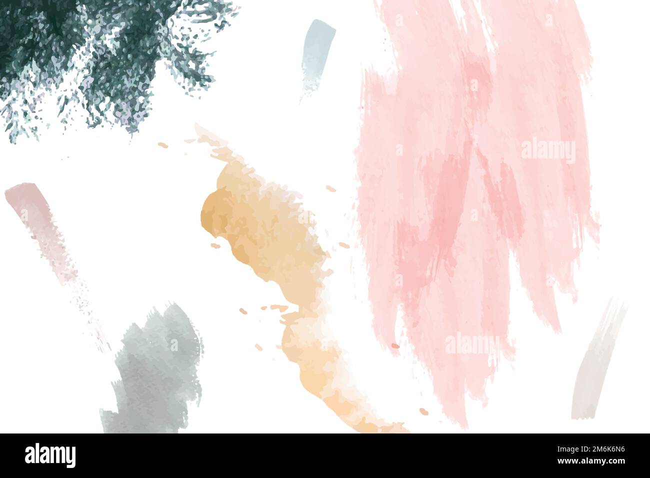 Pastel paintbrush stroke textured on a white background vector Stock ...