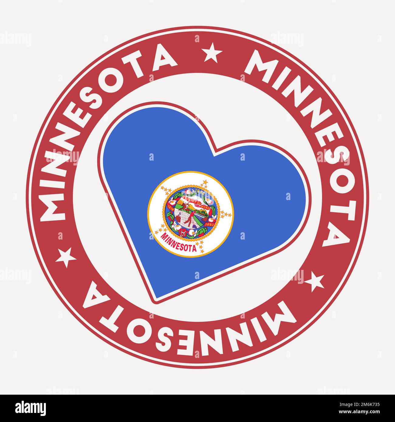 Minnesota heart flag badge. From Minnesota with love logo. Support the ...