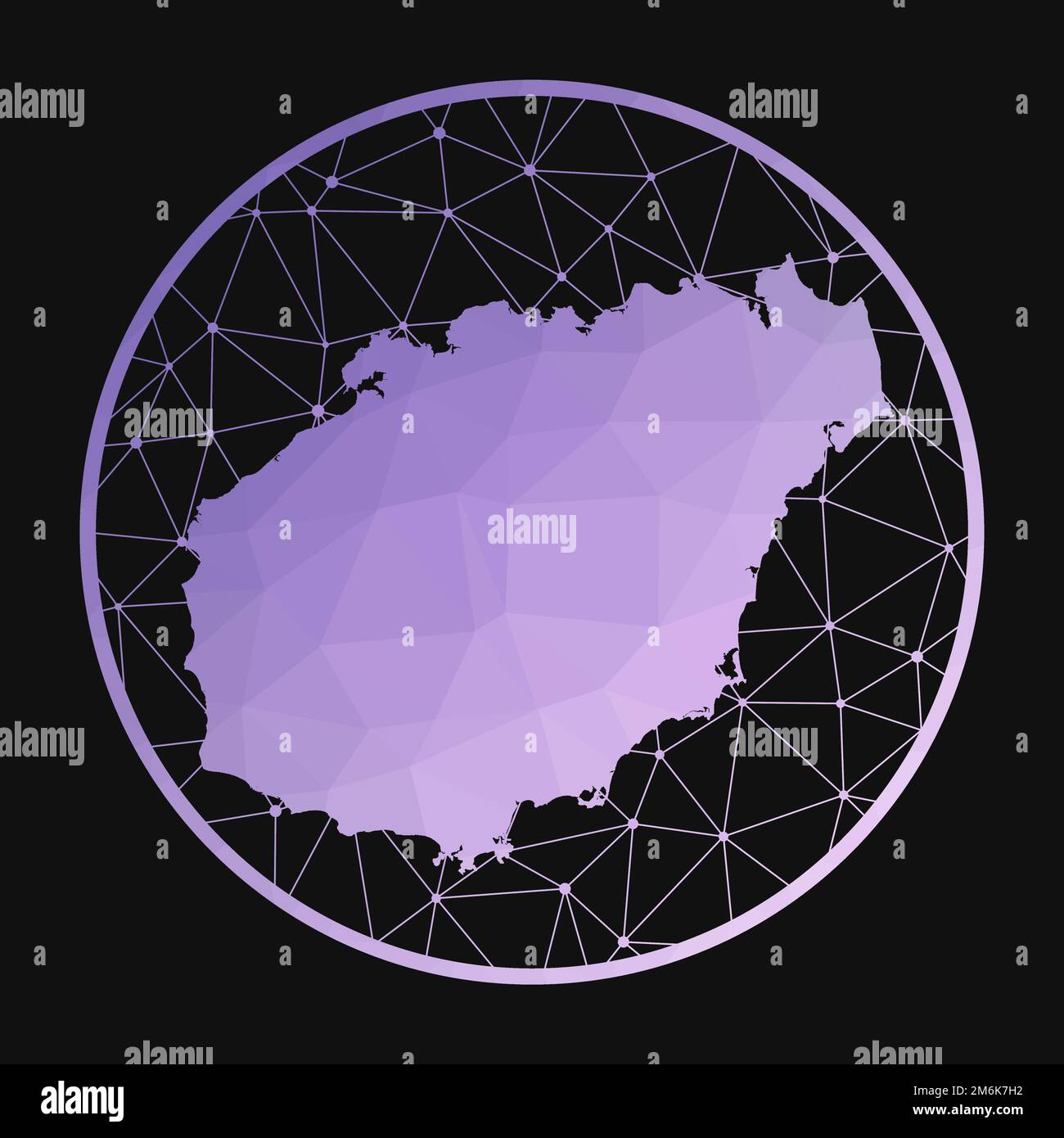 Hainan icon. Vector polygonal map of the island. Hainan icon in ...