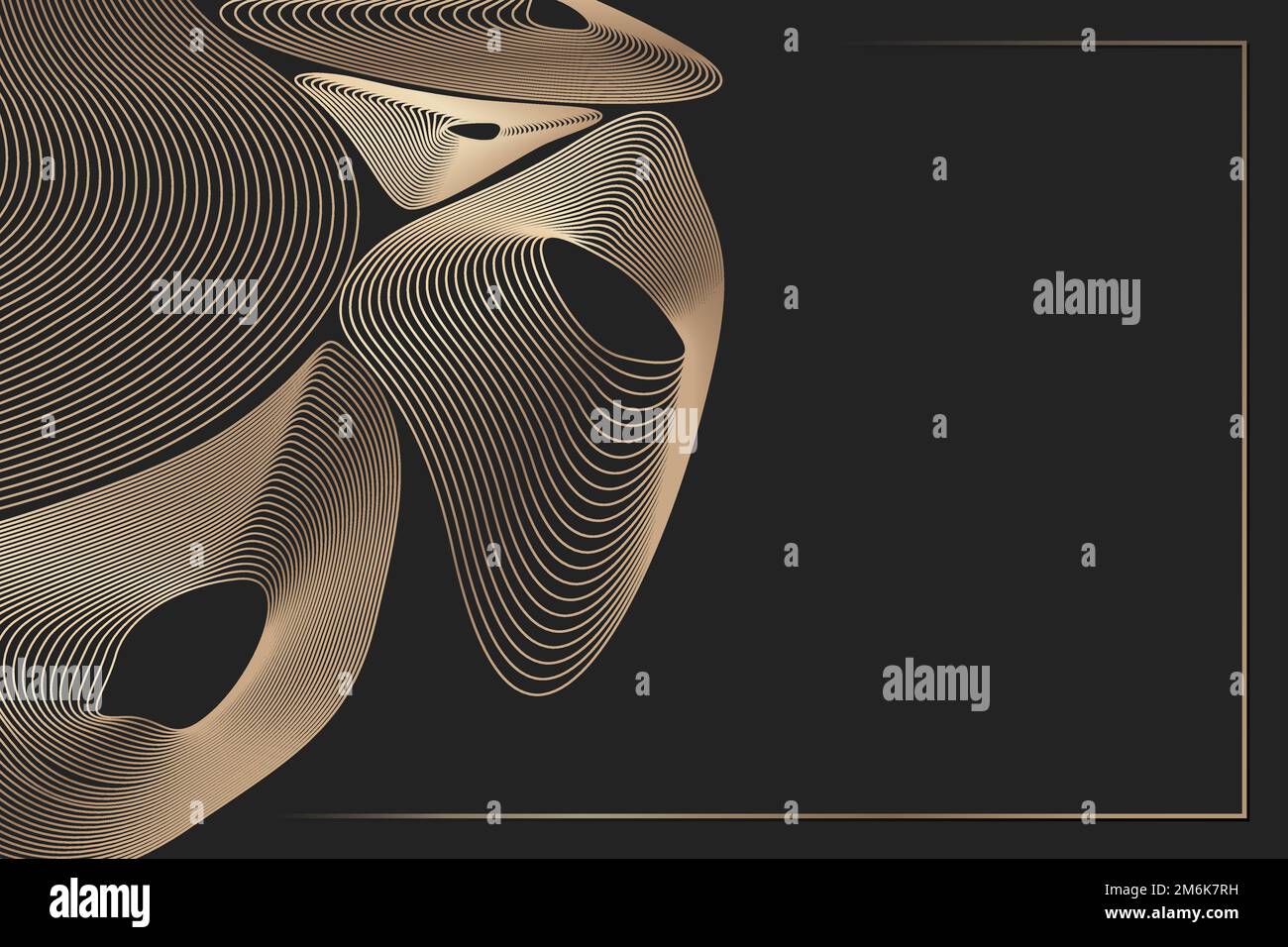 Gold frame topographic contour lines background vector Stock Vector ...