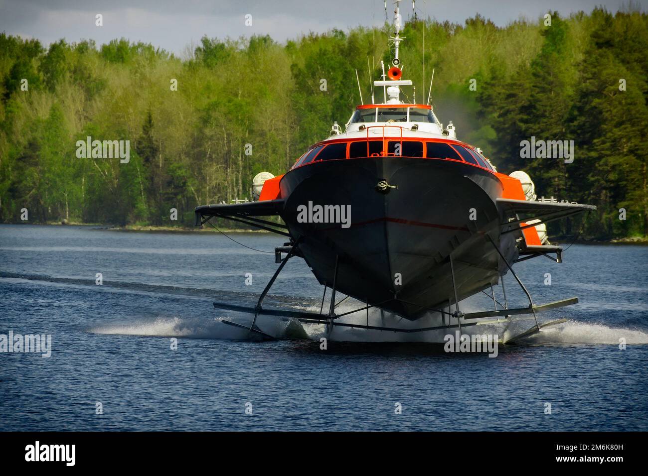 Hydrofoil boat on water Stock Photo - Alamy