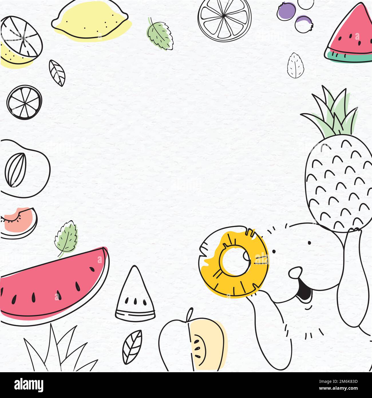 Summertime fruit doodle frame vector Stock Vector Image & Art - Alamy