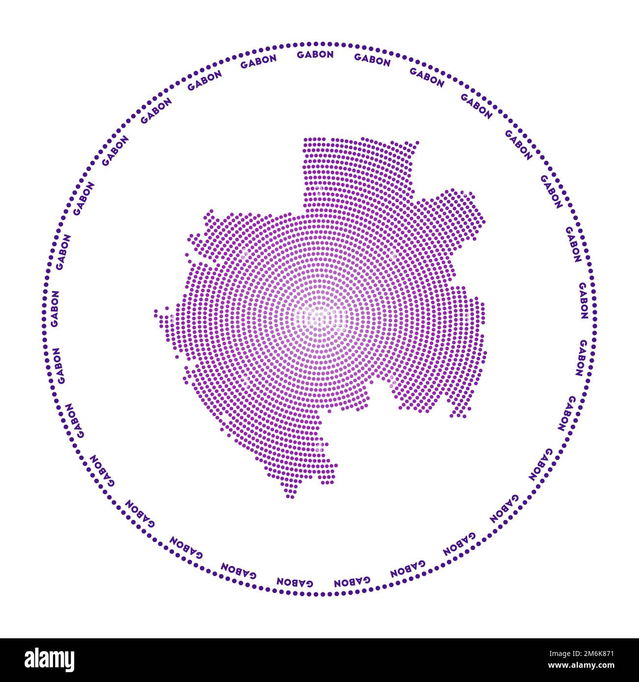 Gabon round logo. Digital style shape of Gabon in dotted circle with ... Gabon round logo. Digital style shape of Gabon in dotted circle with ...