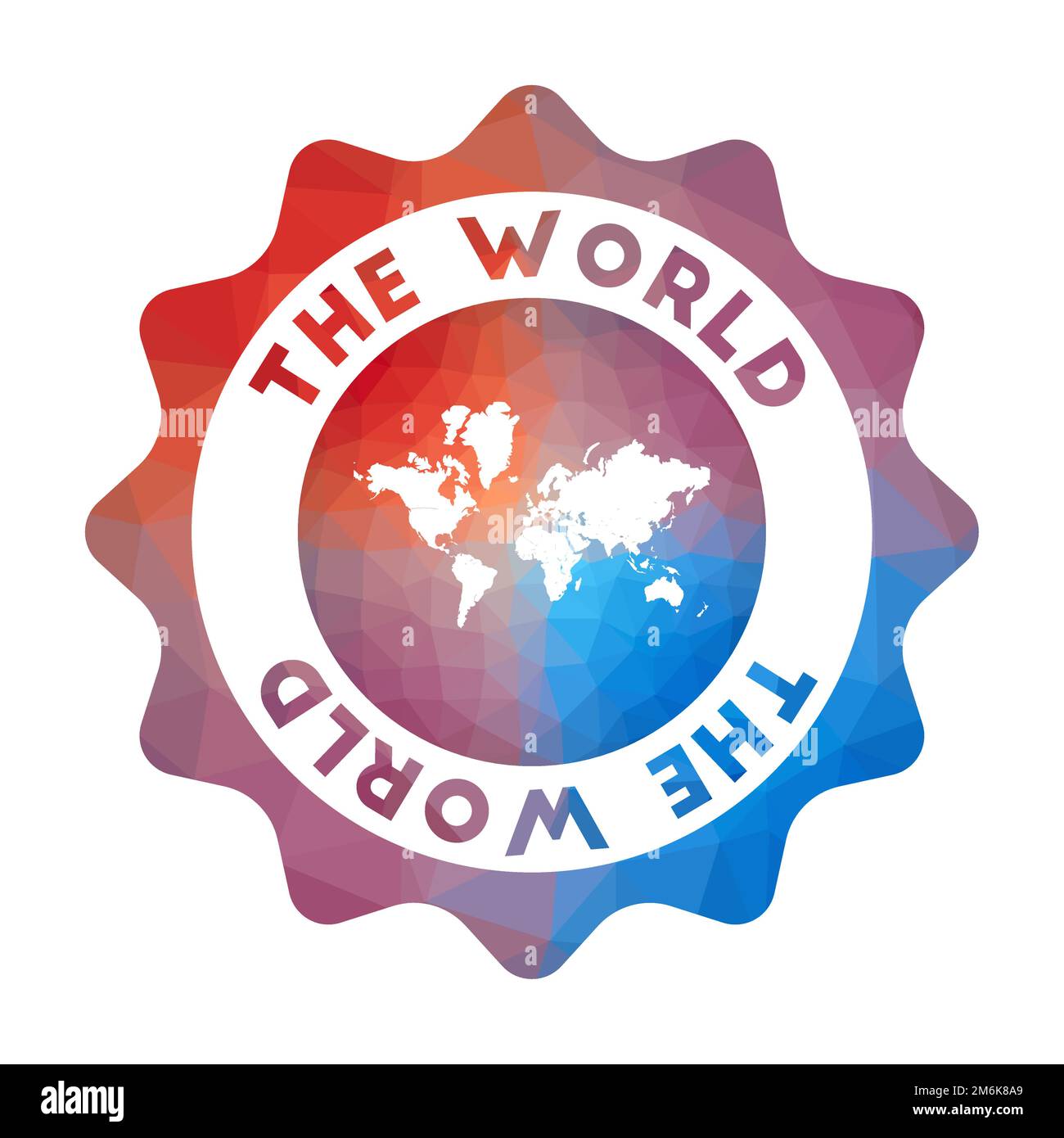 The World low poly logo. Colorful gradient travel logo in geometric ...
