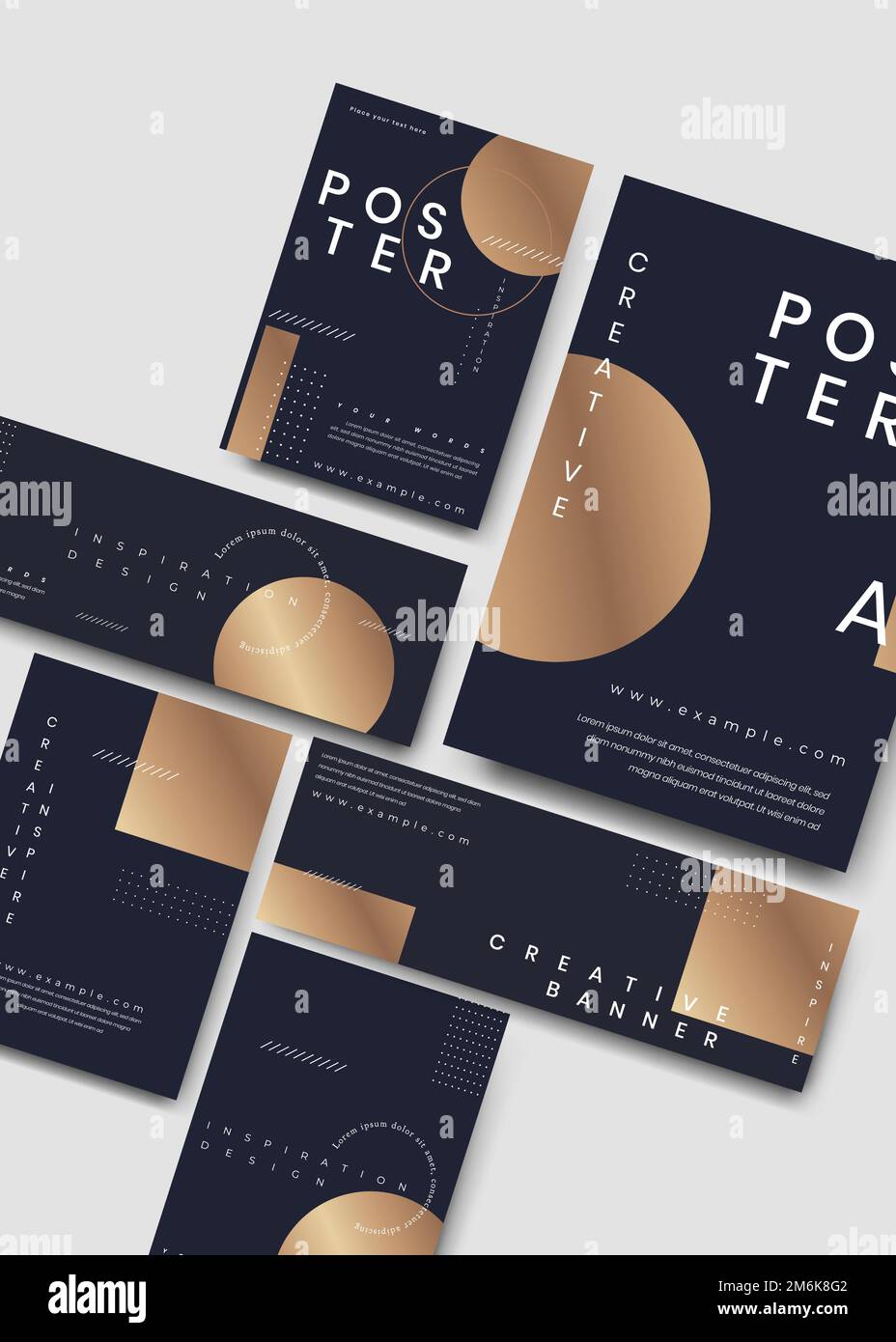 Navy blue poster template vector set Stock Vector Image & Art - Alamy