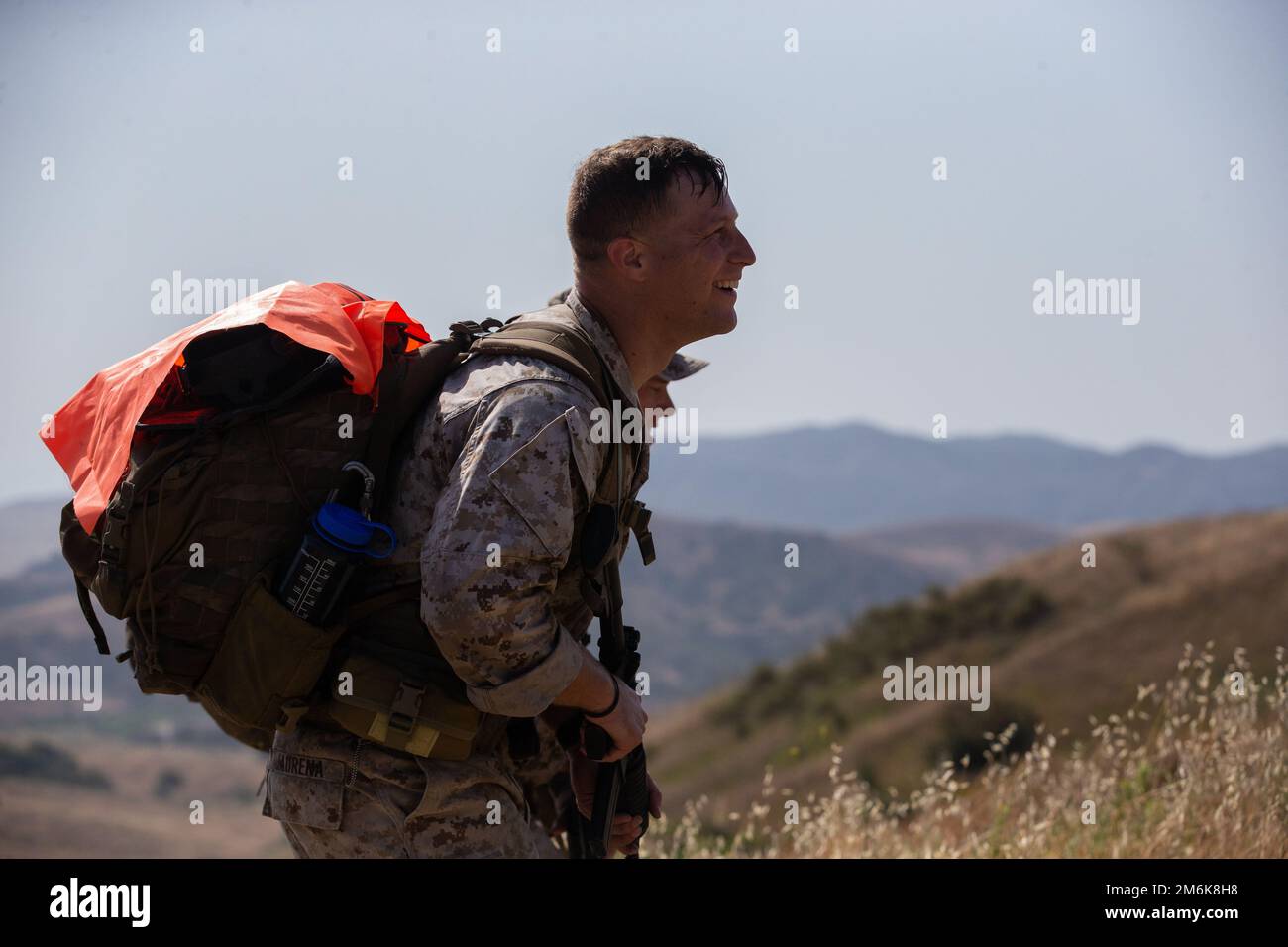 A U.S. Marine hikes off of Range 218 during the 13th Annual Recon ...