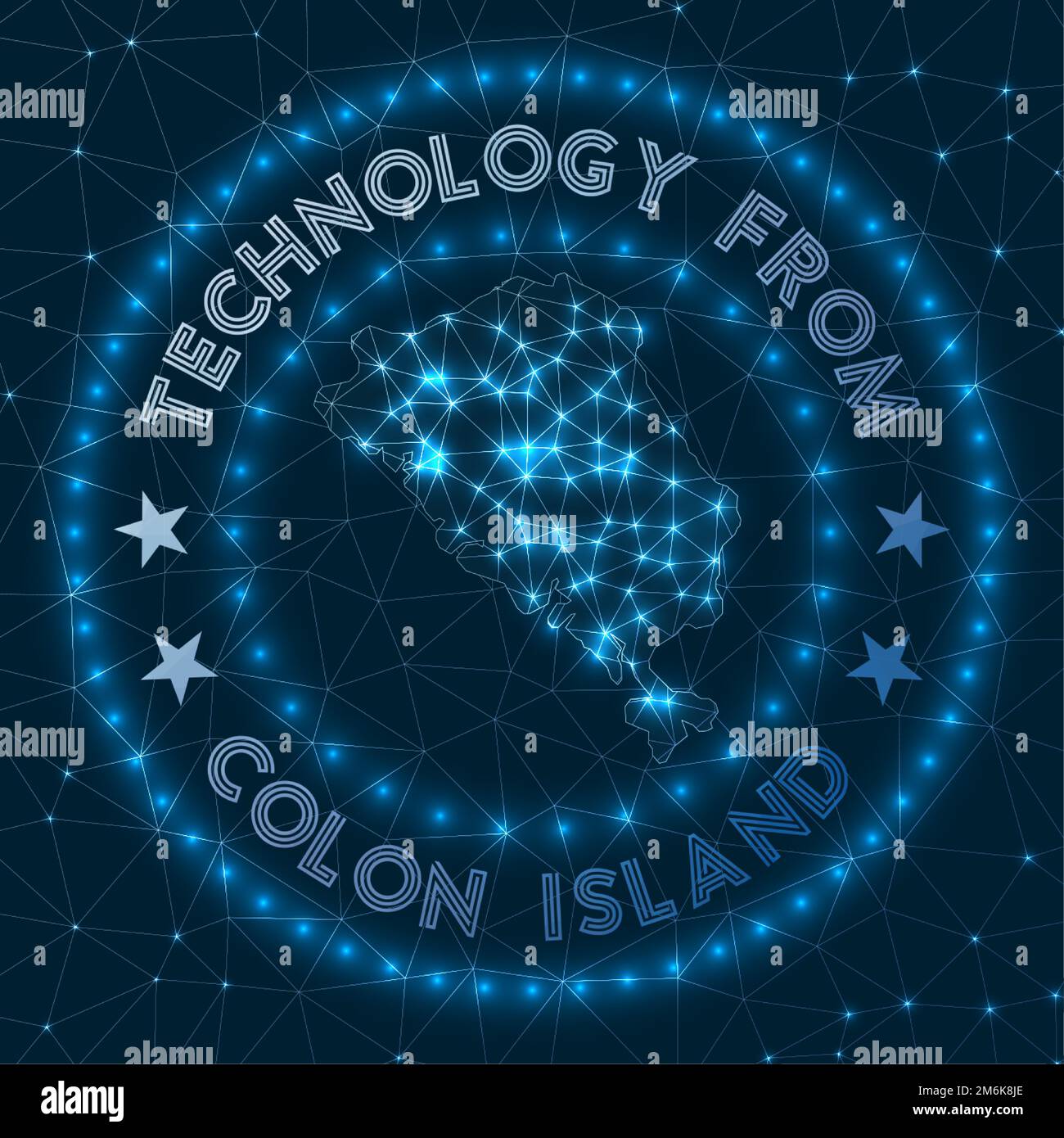 Technology From Colon Island. Futuristic geometric badge of the island ...
