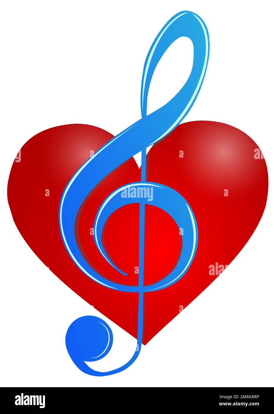 Heart and treble clef Stock Photo - Alamy