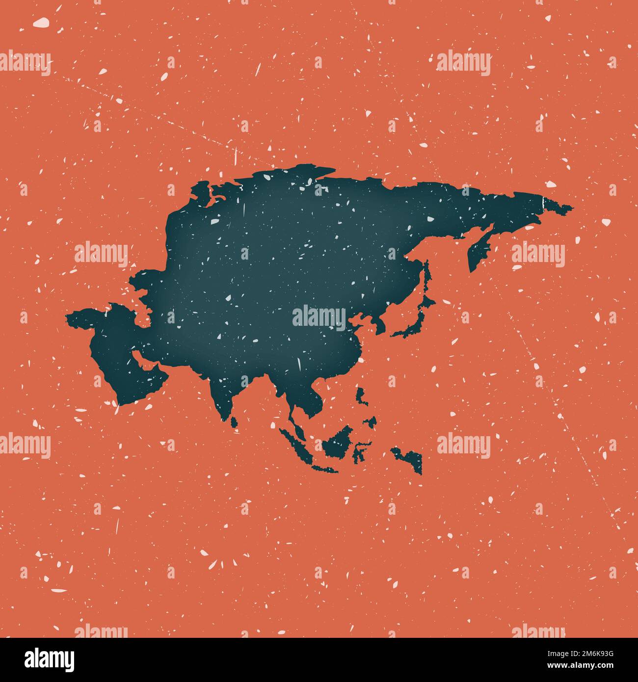 Asia vintage map. Grunge map of the continent with distressed texture ...