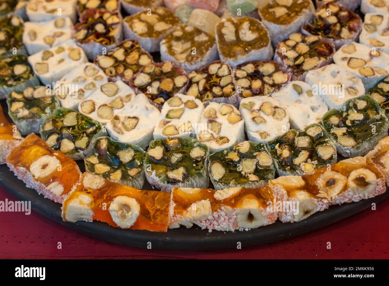 Traditional style turkish delight sweets Stock Photo - Alamy