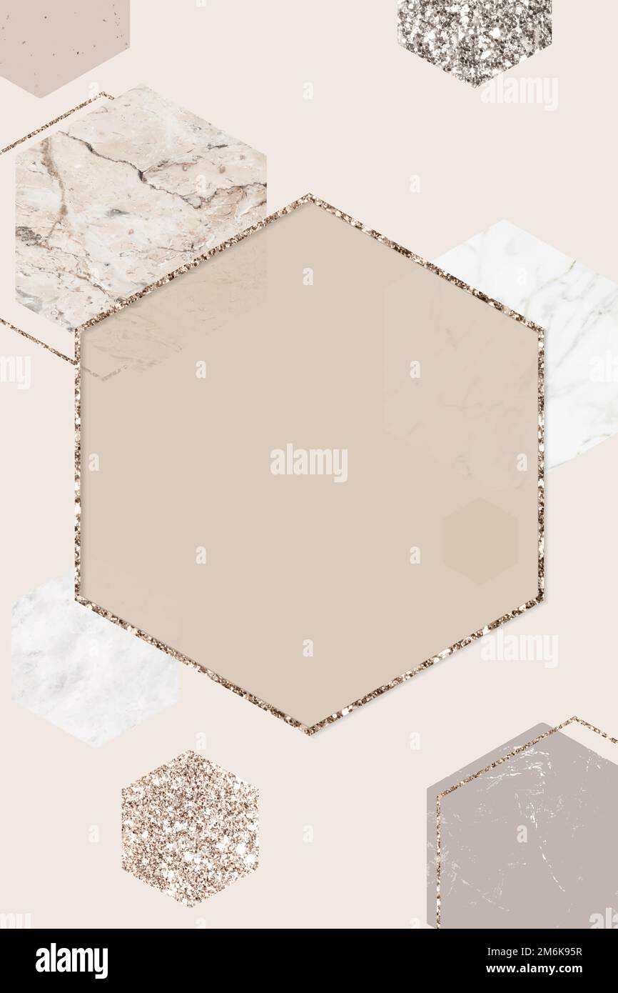 Gold hexagon frame badge vector Stock Vector Image & Art - Alamy