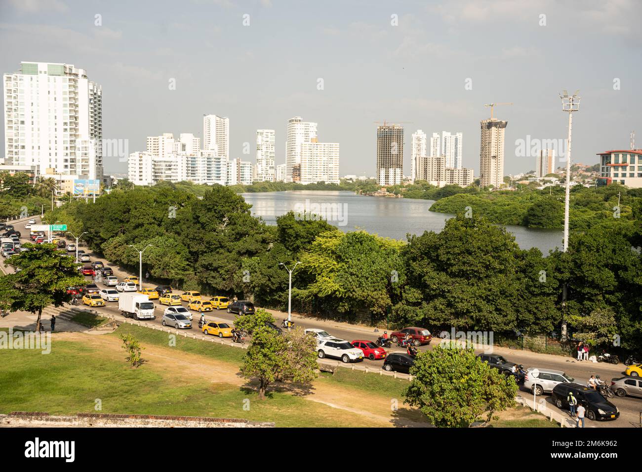 Urban landscape of historic Columbian city of Cartagena; Cartage is a ...