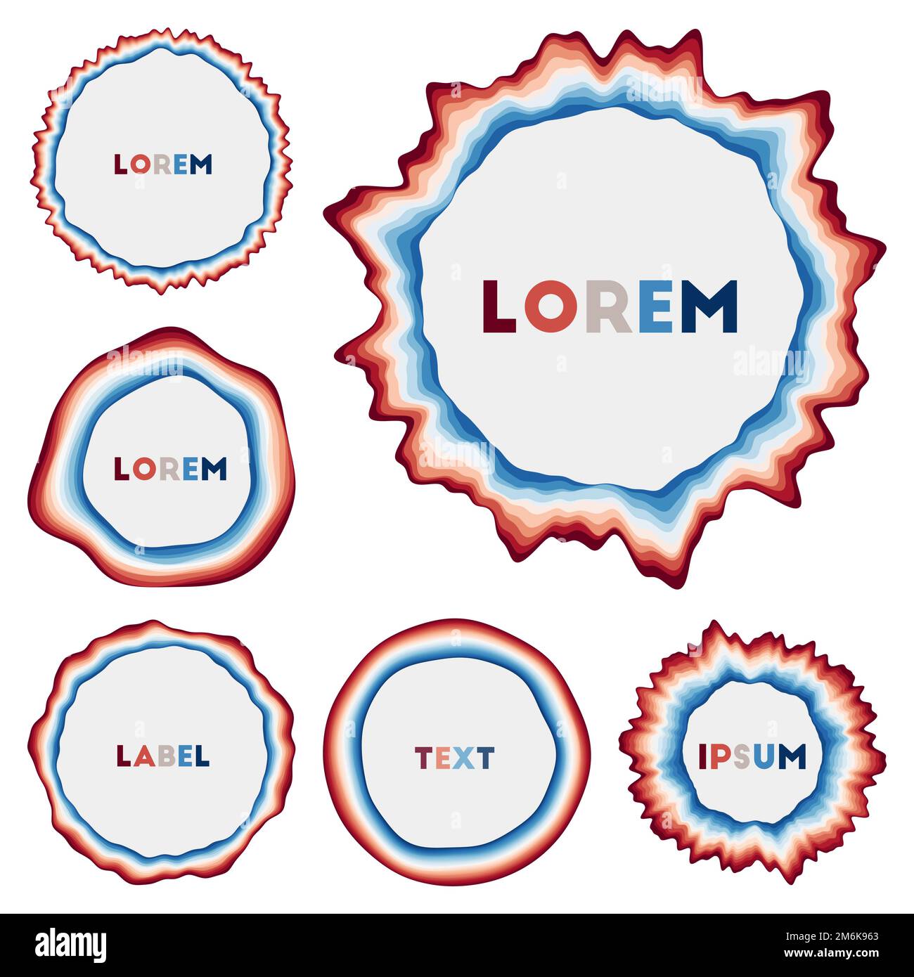 Collection of round shapes. Artistic circular backgrounds. Elegant ...