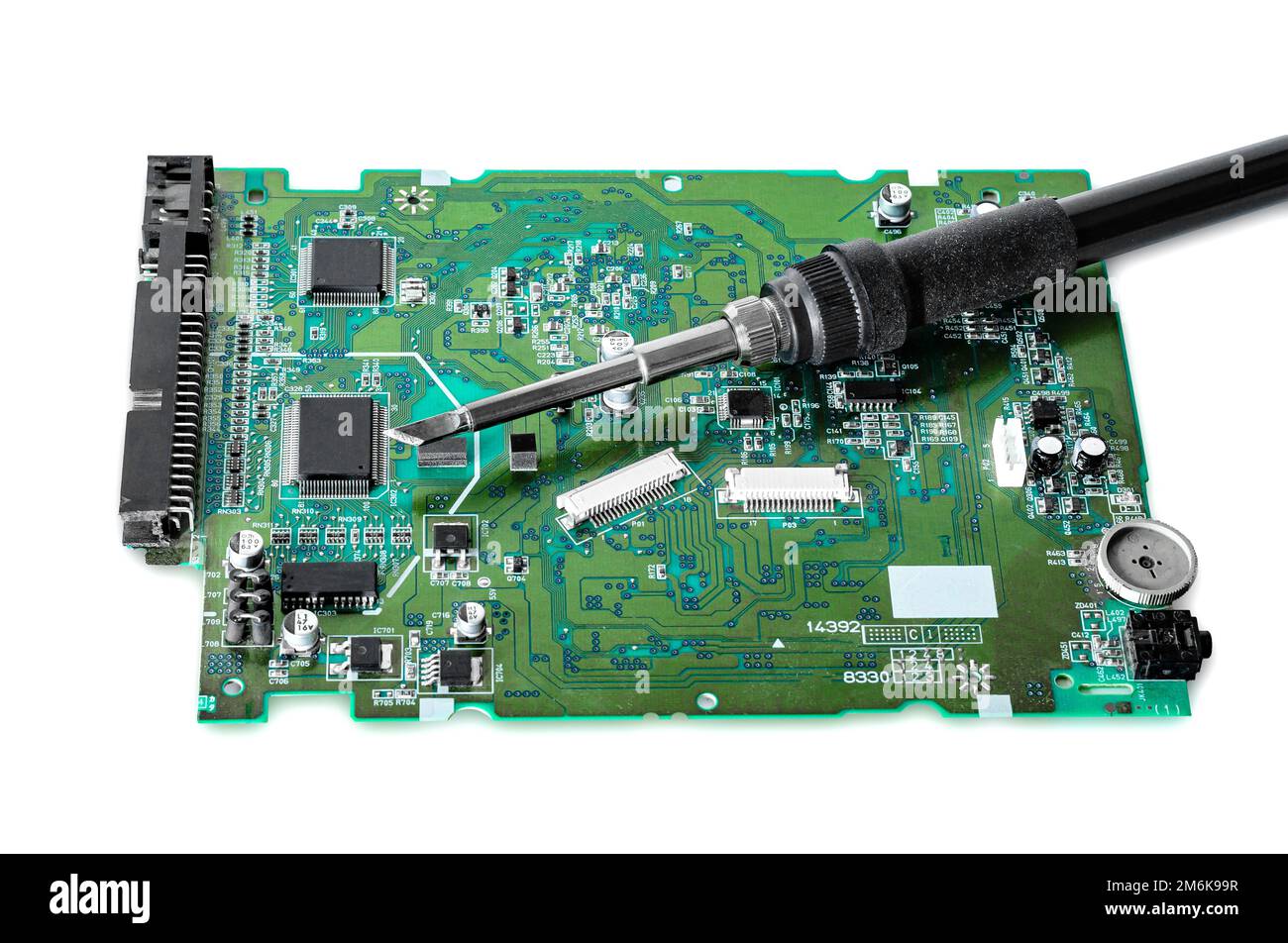 The device and a soldering iron Stock Photo - Alamy