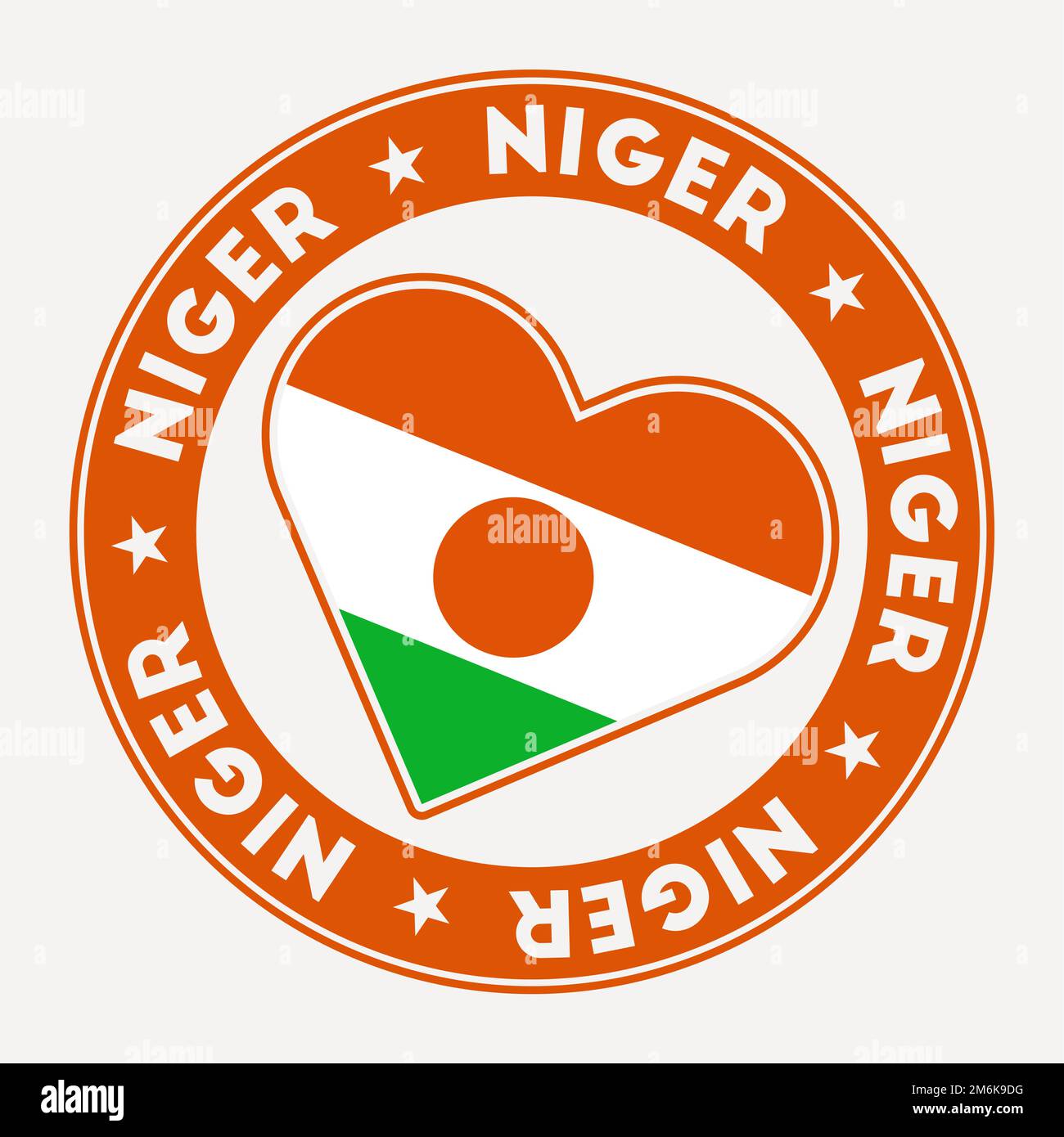 Niger heart flag badge. From Niger with love logo. Support the country ...