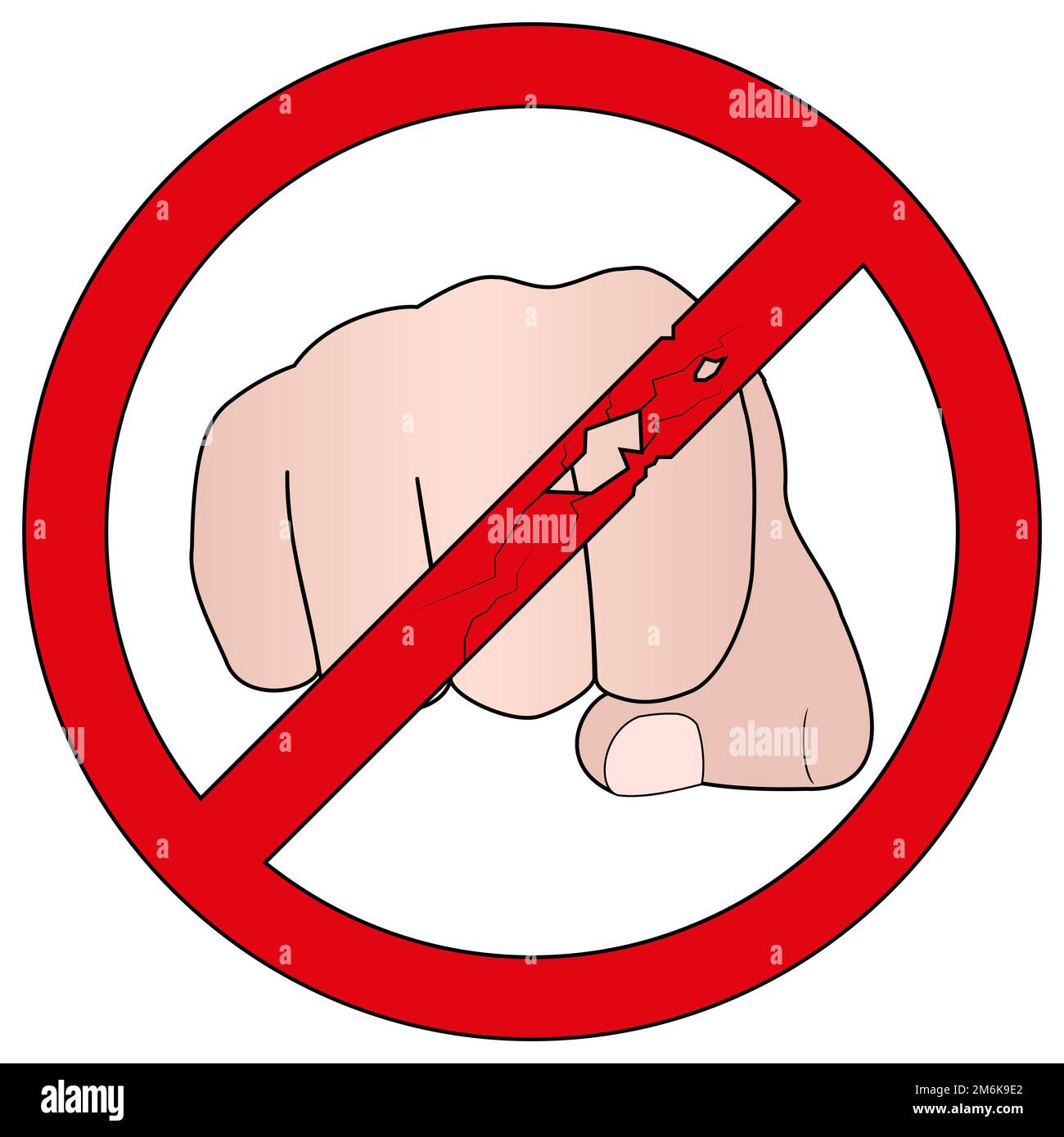 Prohibition sign with fist Stock Photo - Alamy