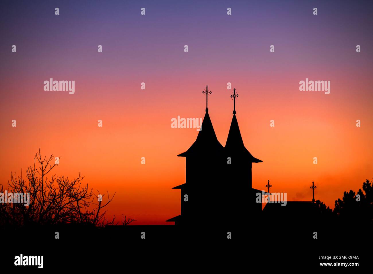 The church at sunset Stock Photo - Alamy
