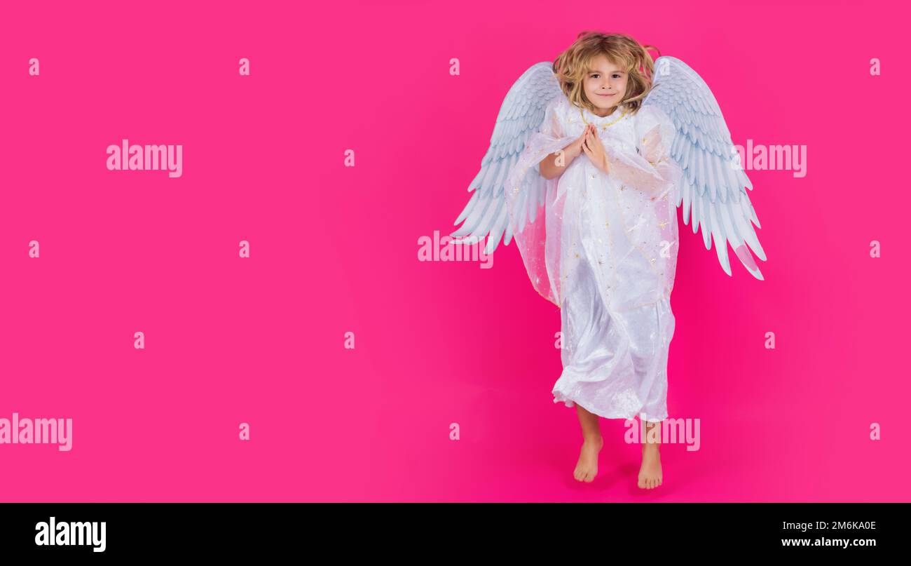 Angel child jump, kids jumping, full body in movement. Little cute ...