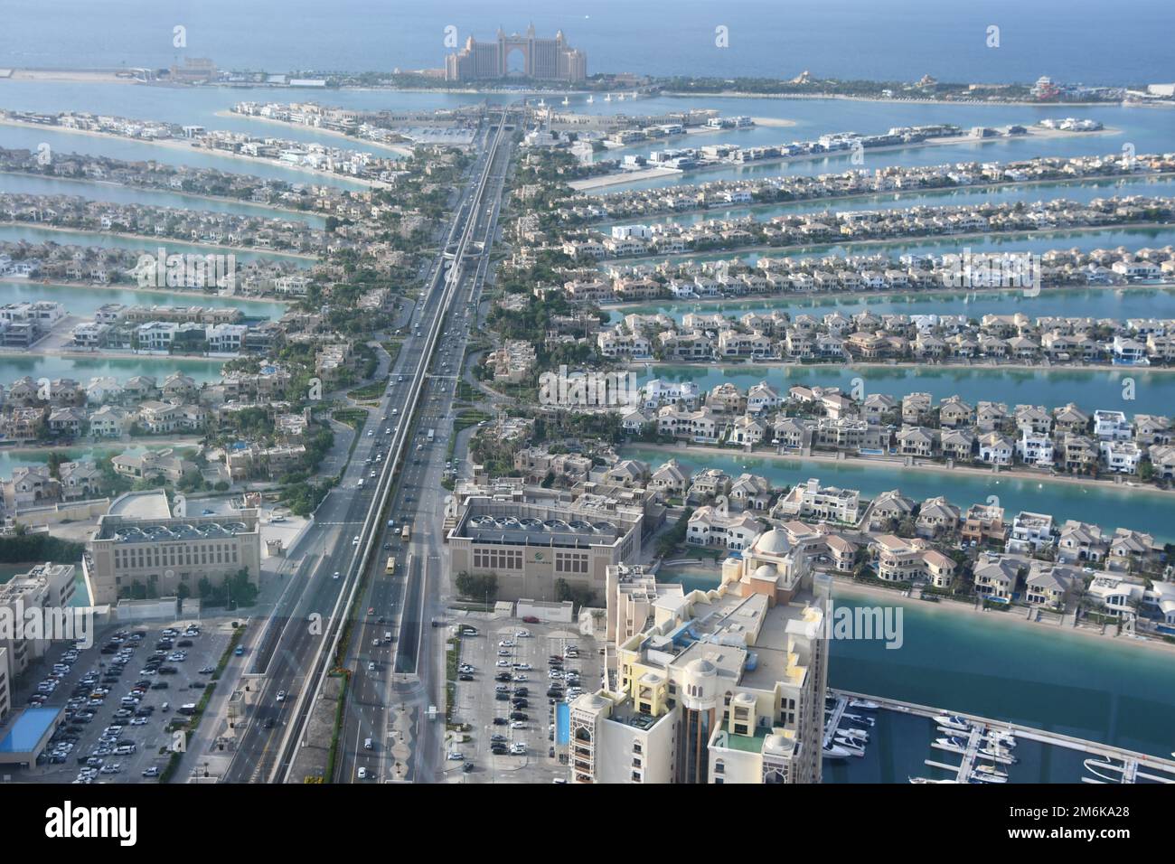 The view of Palm Jumeirah from the observation deck at Palm Tower (St ...