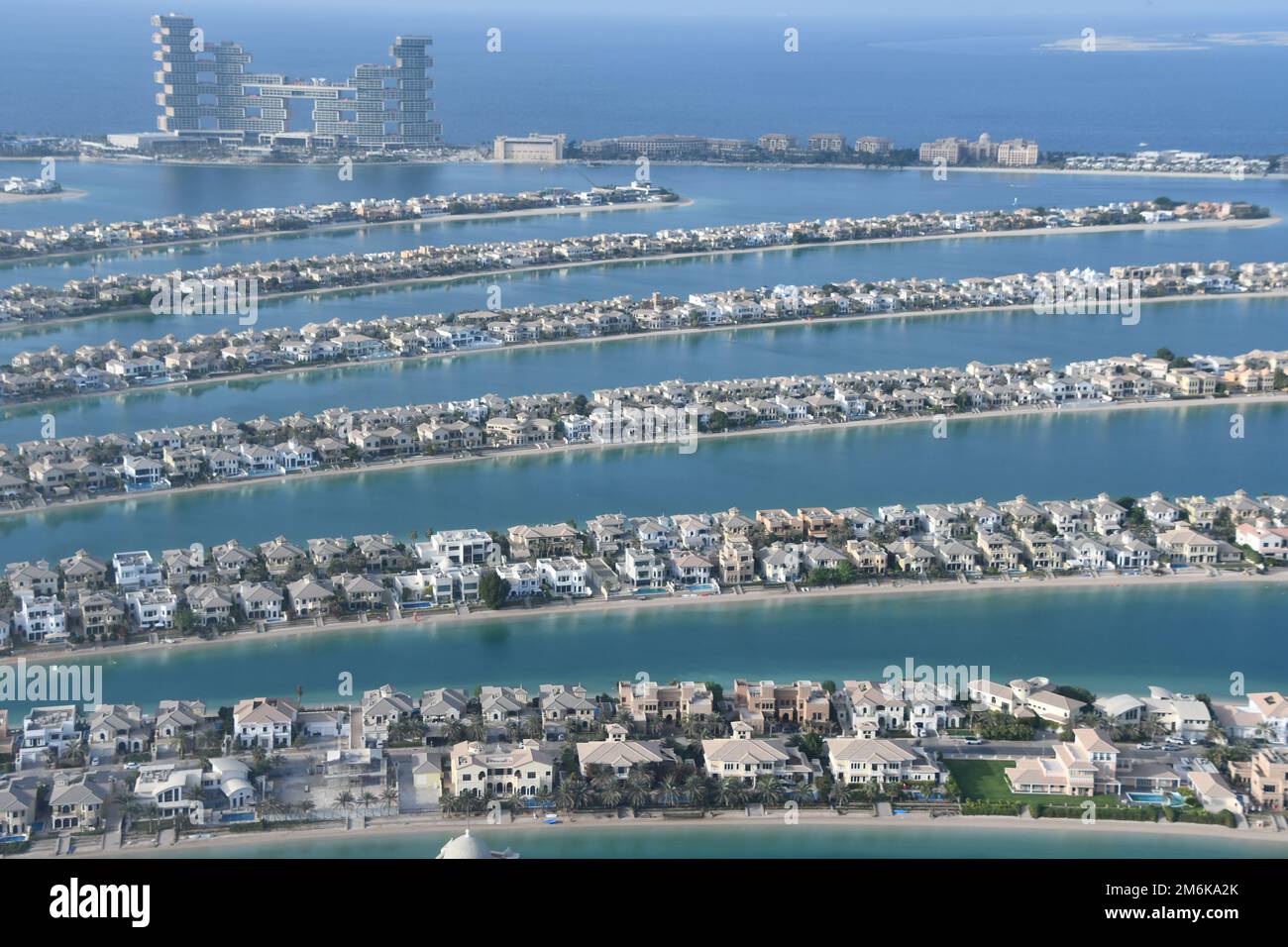 The view of Palm Jumeirah from the observation deck at Palm Tower (St ...