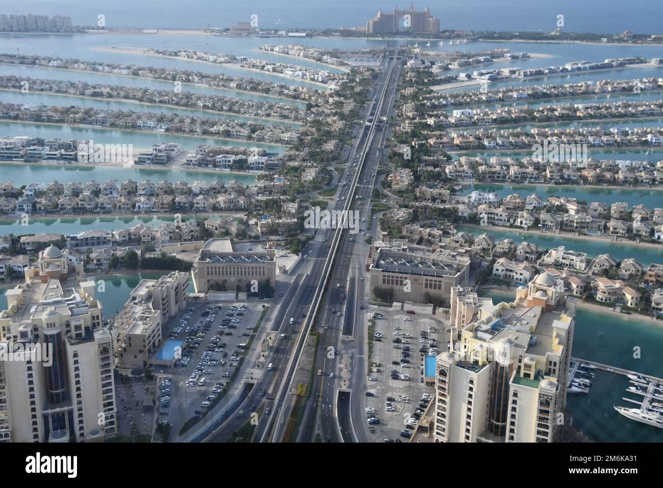 The view of Palm Jumeirah from the observation deck at Palm Tower (St ...
