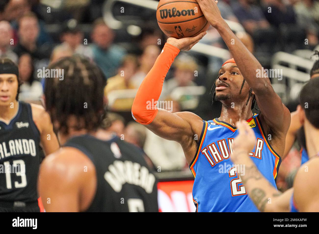 Orlando, Florida, USA, January 4, 2023, Oklahoma Thunder guard Shai ...