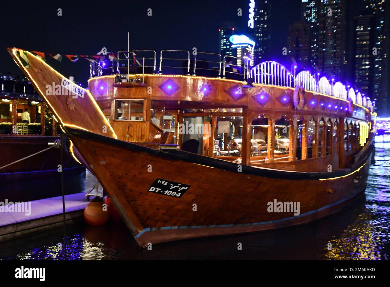 Dhow boats at Dubai Harbour in Dubai, UAE Stock Photo - Alamy