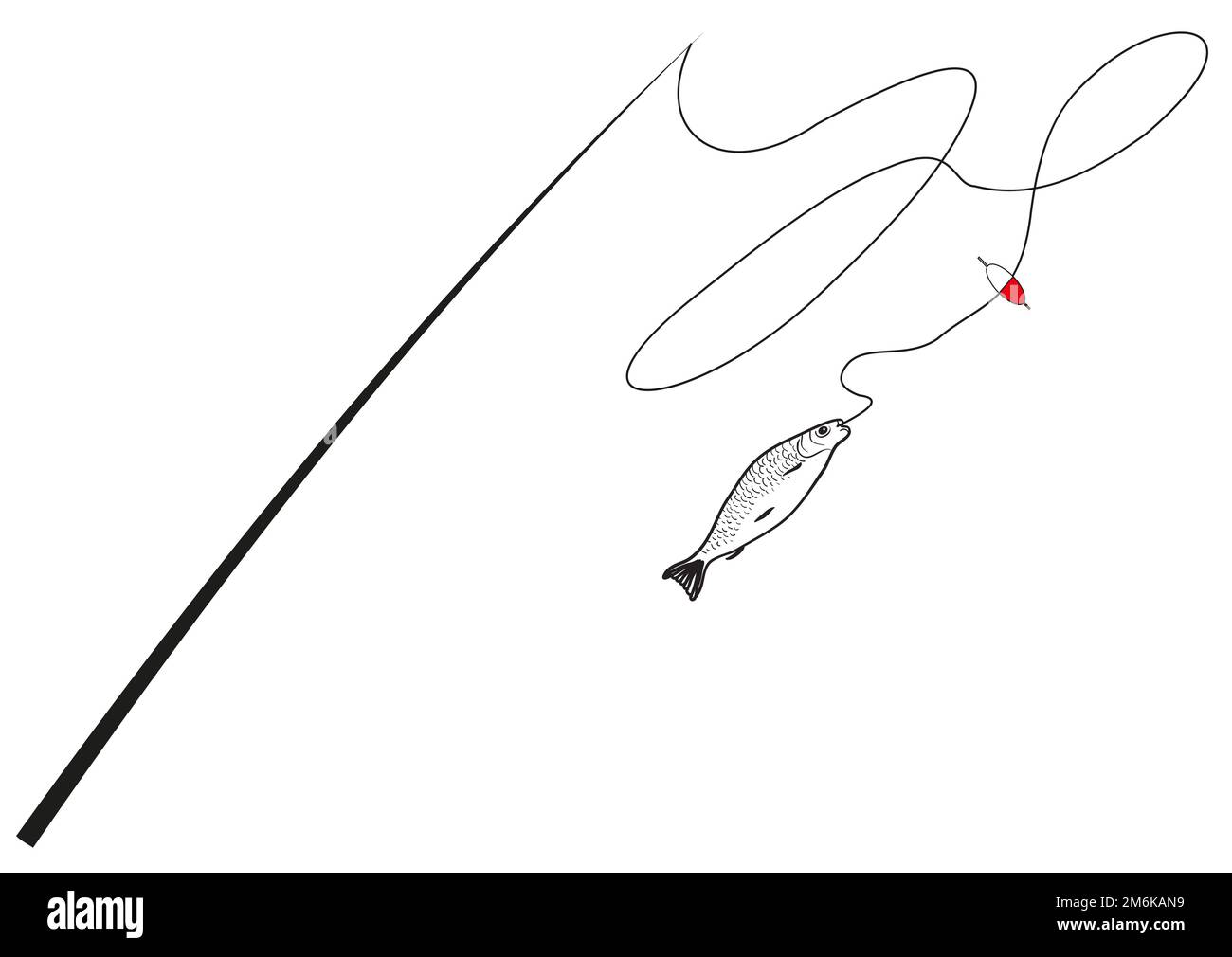 Fishing rod and fish Stock Photo - Alamy