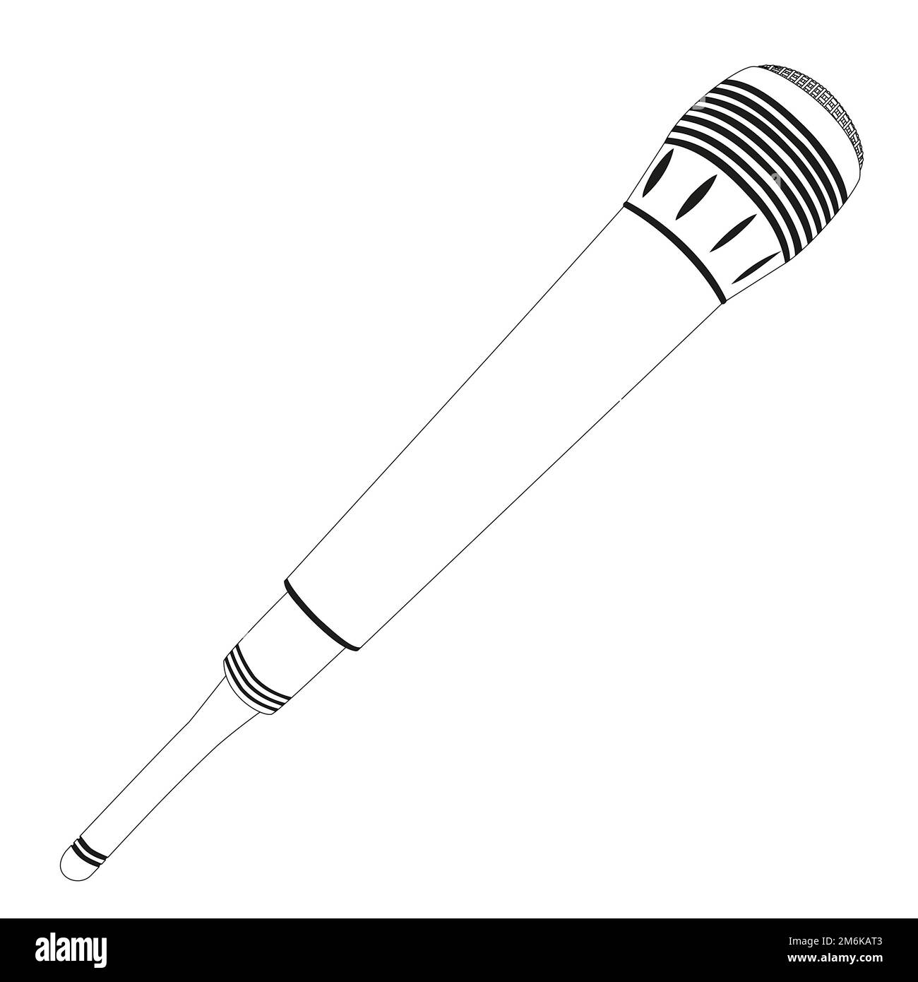 Outline of a wireless microphone Stock Photo - Alamy