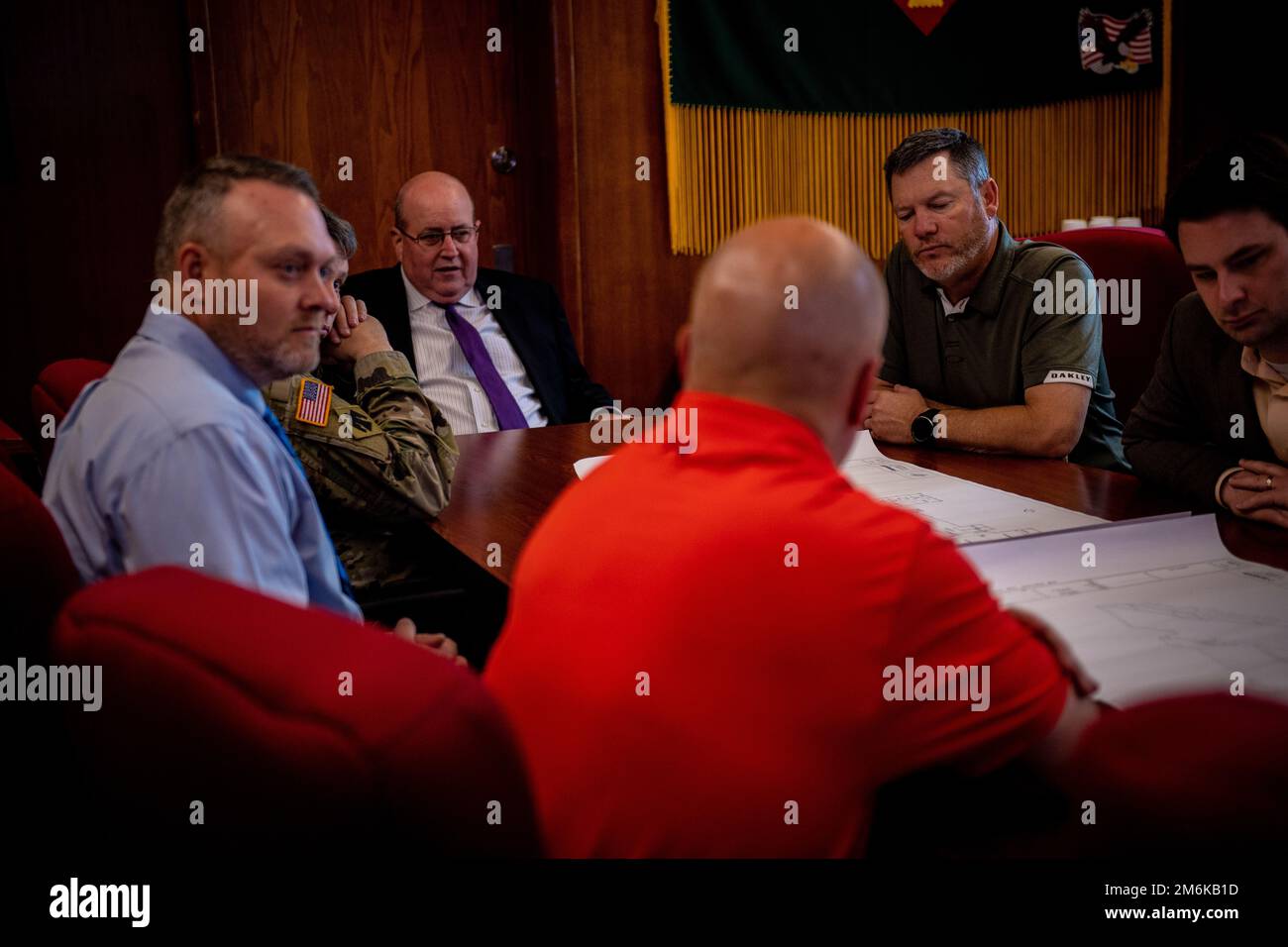 Oklahoma Sen. Charles Hall (right-center) and Rep Kyle Hilbert (right ...