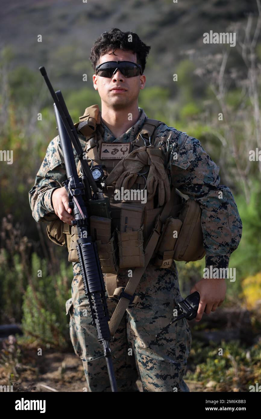 U.S. Marine Corps Lance Cpl. Bruce Reyes, a vehicle recovery operator ...