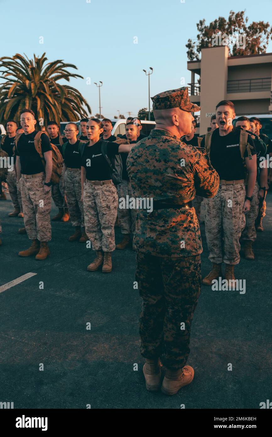 U.S. Marine Corps officer candidates with Officer Selection Team Orange ...