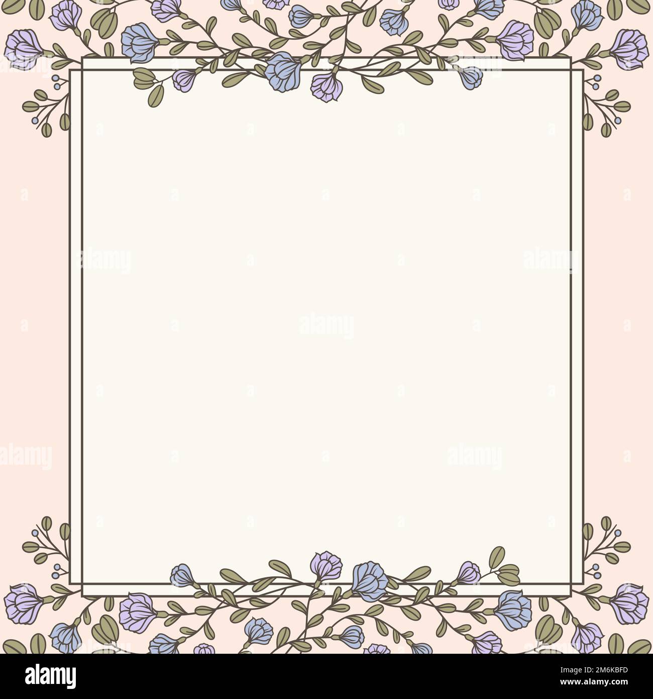 Empty floral frame design vector Stock Vector Image & Art - Alamy