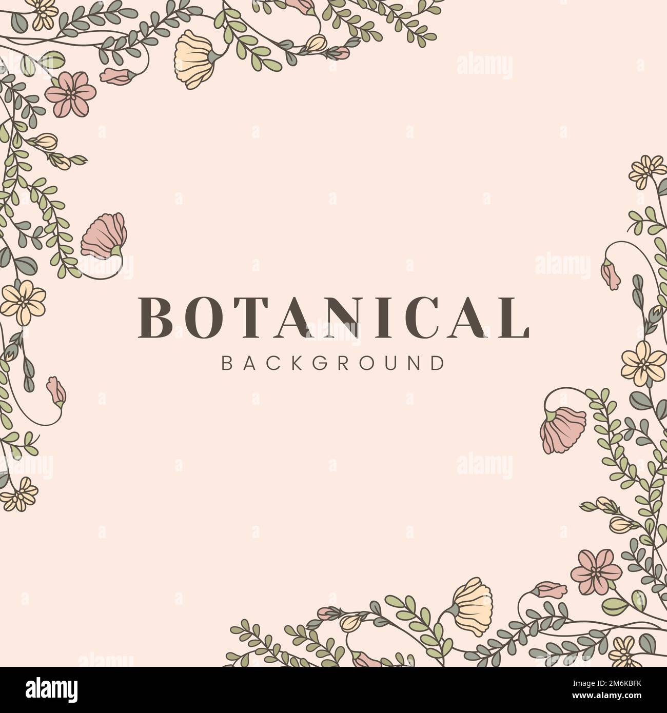 Botanical background with floral frame vector Stock Vector Image & Art ...